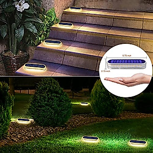 Solar Step Lights Waterproof,Warm White Deck Outdoor,Solar Fence LED,Solar for Stairs,Yard,Patio,Post,Railing,Garden,Backyard,Front Door,Pathway,Driveway,Porch(4 Pack)