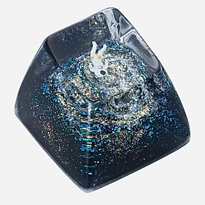 Ocean Key Artisan Keycap for DIY Replacement Handmade Resin Keycap Interstellar Resin Keycap for Switch Gaming, Cherry MX Mechanical Keyboards (Yellow)
