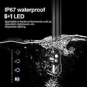 Digital Industrial Endoscope - 4.3Inch IPS Big Screen & 8mm Dual Lens Snake Camera, Detachable Lens Cable and Bracket Design, 32 GB TF Card, 32.8FT Semi-Rigid Cable (Color : Dual Lens)