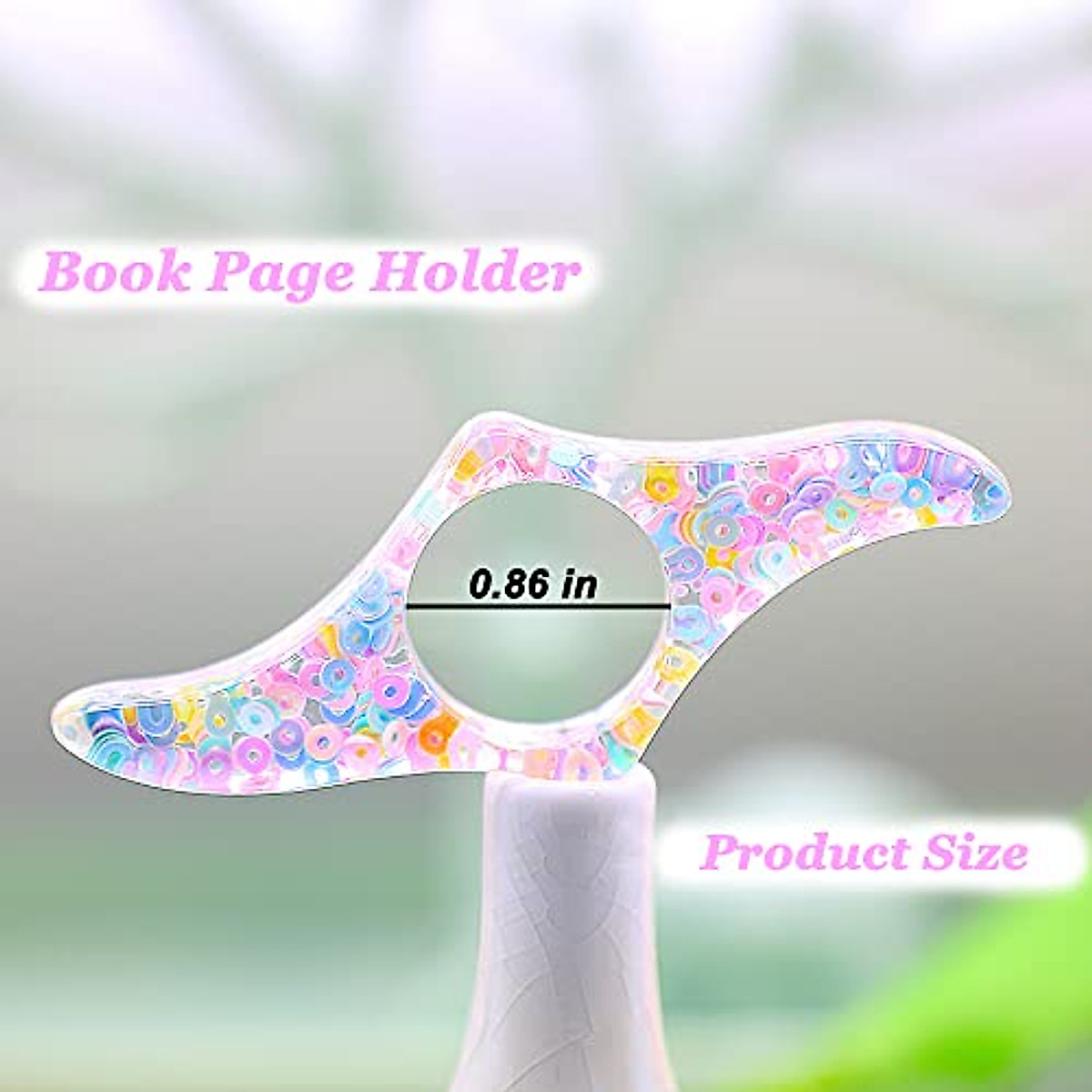 Book Page Holder,2 Pcs Resin Transparent Thumb Bookmark,Book Accessories for Reading Lovers,Book Lovers Gifts for Readers,Bookworm,Literary,Students,Teachers.