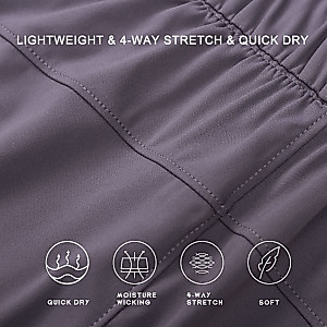 Willit Women's Shorts Hiking Athletic Shorts Yoga Lounge Active Workout Running Shorts Comfy Casual with Pockets Grayish Purple XS