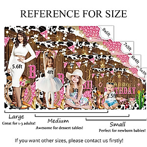 Mocsicka Western Cowgirl Birthday Backdrop Happy Birthday for Girl Party Decorations Banner Rustic West Rodeo Boot Country Birthday Photography Background Photo Booth Props(Pink, 7x5ft (82x60 inch))