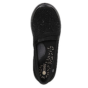 BZees Womens Red-hot Slip-ons Loafer, Black, 10 US