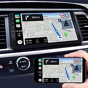 Double Din Car Stereo 10 Inch Capacitive Touch Screen Radio with Carplay and Android Auto,GPS Navigation,WiFi,Fm/RDS Radio,with Backup Camera,1+16g