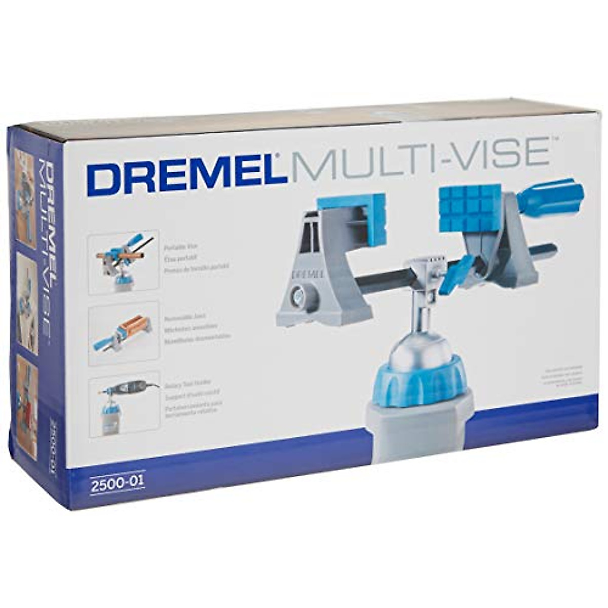 Dremel 2500-01 Rotary Tool Multi-Vise, 3-in-1 Attachment with 360 Degree Stationary Vise, Stand-Alone Clamp, and Tool Holder , Grey