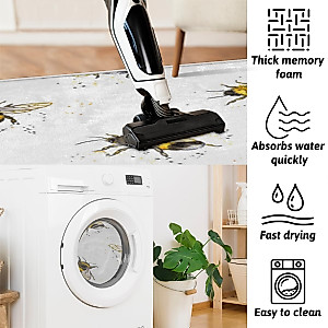 Tavisto Bee Yellow Fluffy Oval Shaggy Rugs for Bedroom Aesthetic Plush Floor Mat - Soft and Absorbent - Ideal for Living Room,Home Decor, and Playrooms