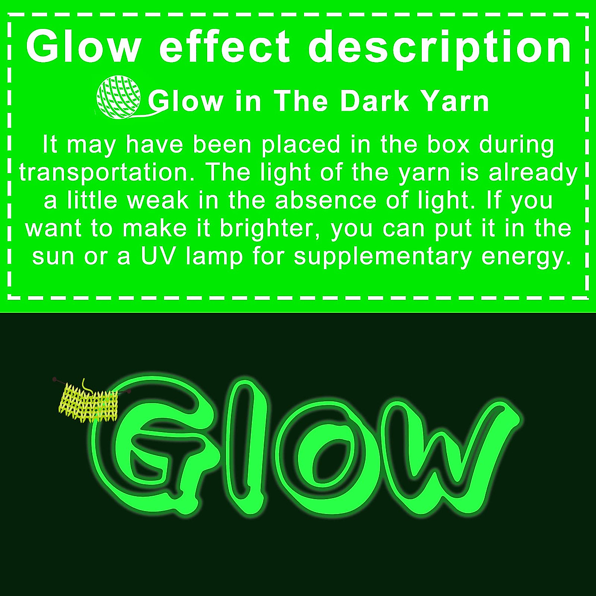 4 Pcs Glow in The Dark Yarn, Sewing Supplies,(55yd 50m) for Crocheting for DIY Arts, Crafts & Sewing Beginners Glow in The Dark Party (White Lemon Yellow Light Blue Light Green Green)