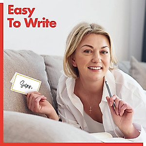 110 PCS Tent Cards, Small Place Cards with Gold Foil Border Delicate Seating Cards Blank Name Cards Escort Cards for Wedding, Table, Dinner Parties, Receptions (Each Measures 2” x 3.5”)