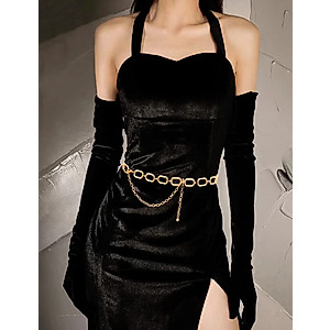 TOPACC Gold Chain Belts for Women Dresses Thick Metal Link Circle Waist Chains Belt for Jeans Skirt Girls Fashion