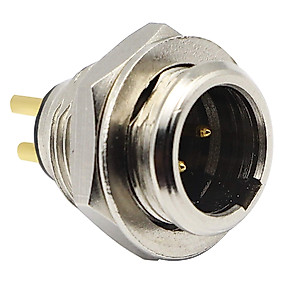 zdyCGTime DIY 3 Pin Mini XLR Adapters 3 Pin Mini XLR Male Socket Connector for Mic (Microphone) and Chassis Panel Mount XLR Aviation Circular Plug Connector(2 Pack)