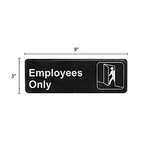 Thunder Group PLIS9304BK "Employee Only" Information Sign with Symbols, 9 by 3-Inch