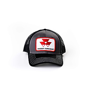 J&D Productions, Inc. Massey Ferguson Tractor Hat, Gray with Black Mesh Back