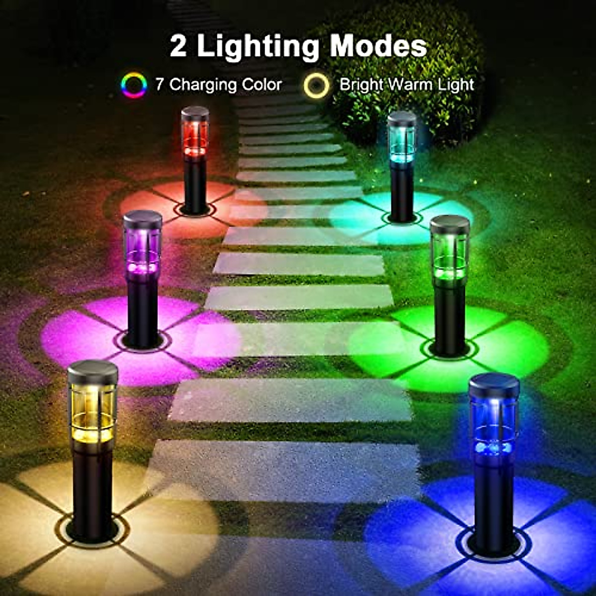 KELME Solar Pathway Lights, 6 Pack Solar Outdoor Lights Up to 14 Hrs Warm White Solar Landscape Lights, IP65 Waterproof Solar Garden Lights for Path Walkway Yard Lawn Decorative