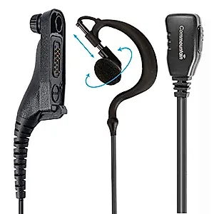 Single Wire Earhook Earpiece for Motorola Radios XPR6380 XPR6580 XPR7380 XPR7580 XPR7350e XPR7380e XPR7550e XPR7580e XPR 6380 6580 7380 7580 7350e 7380e 7550e 7580e, G Shape Headset