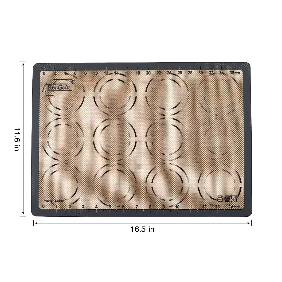 2 Pieces Silicone Baking Mat Set - Non Stick Food Safe, Silicone Fondant Sheet, Non Slip Pastry Mat Easy to Clean