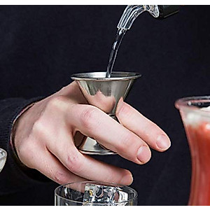 (1-PC- 1/2 & 1 Ounce) Jiggers Double Sided Stainless Steel Portion Control Cocktail Measuring Shot Bar Tool Commercial Grade