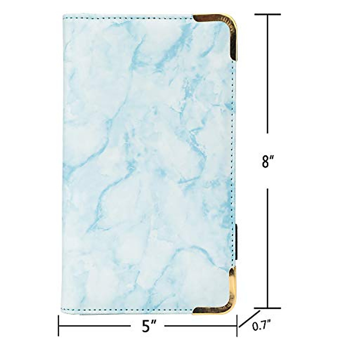 Server Book - Waitress/Waiter Book Organizer with Zipper Pouch, Guest Check Book Holder Money Pocket Restaurant Waitstaff Organizer (Blue)