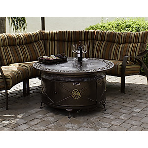 Hiland HIL-FP-1201 Fire Pit Propane, Round, Bronze