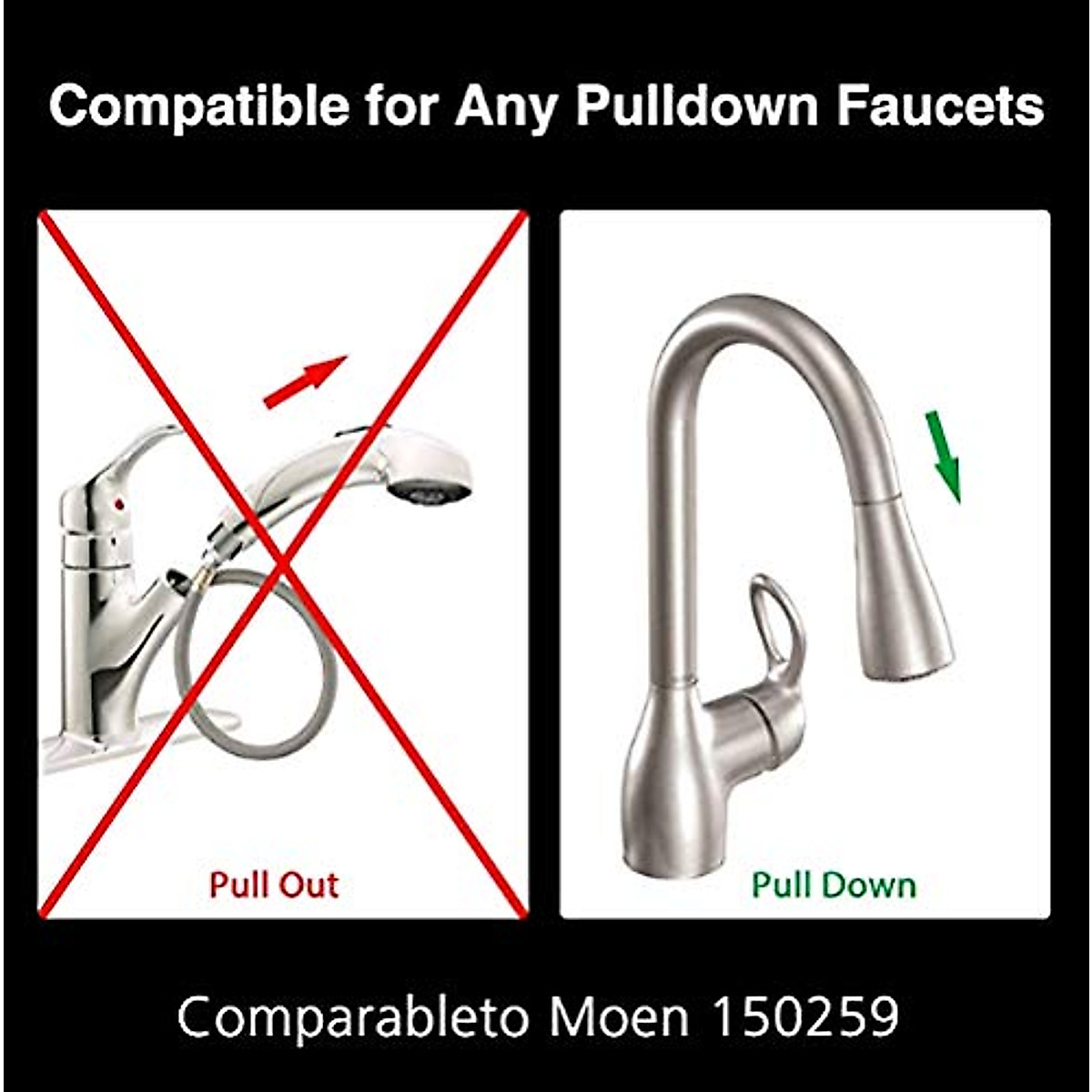 150259 Pull Down Hose Kit For MoenFaucet-Moen Kitchen Faucet Replacement Part 187108-Reflex MoenPull Down Hose, 68inch Quick Connect Hose-Upgraded