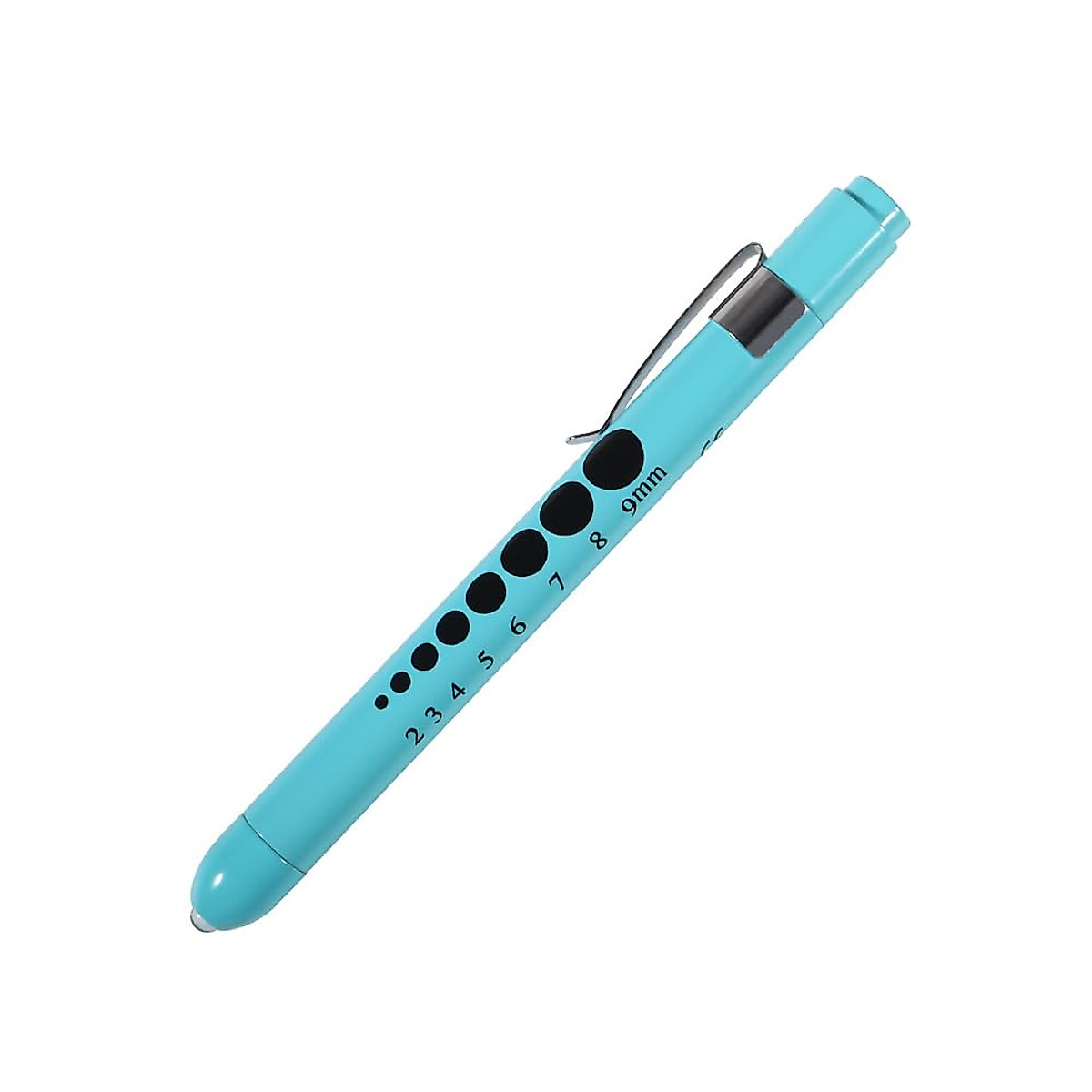 Aokin Medical Pen Light for Nurse Doctor, Reusable LED Medical Penlight Flashlight with Pupil Gauge and Ruler, White Light, Sky Blue