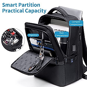 Arctic Hunter 15.6 inch Large-Capacity Backpack Laptop Backpack Men Business Travel Bag School Bag Multifunctional Black