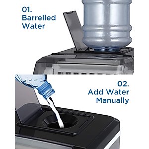 SOUKOO Ice Maker, 44lbs Daily Ice Cube Makers,Stainless Steel Ice Makers Countertop,Tabletop Ice Maker Machine with a Scoop and a 3 Pound Storage Basket…