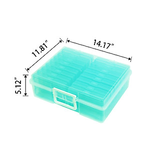Naivees Photo Case 4" x 6" Photo Storage Case - 16 Inner Photo Organizer Boxes Transparent Craft Keeper Photo Storage Containers Box for Photos, Pictures,Art(Blue)