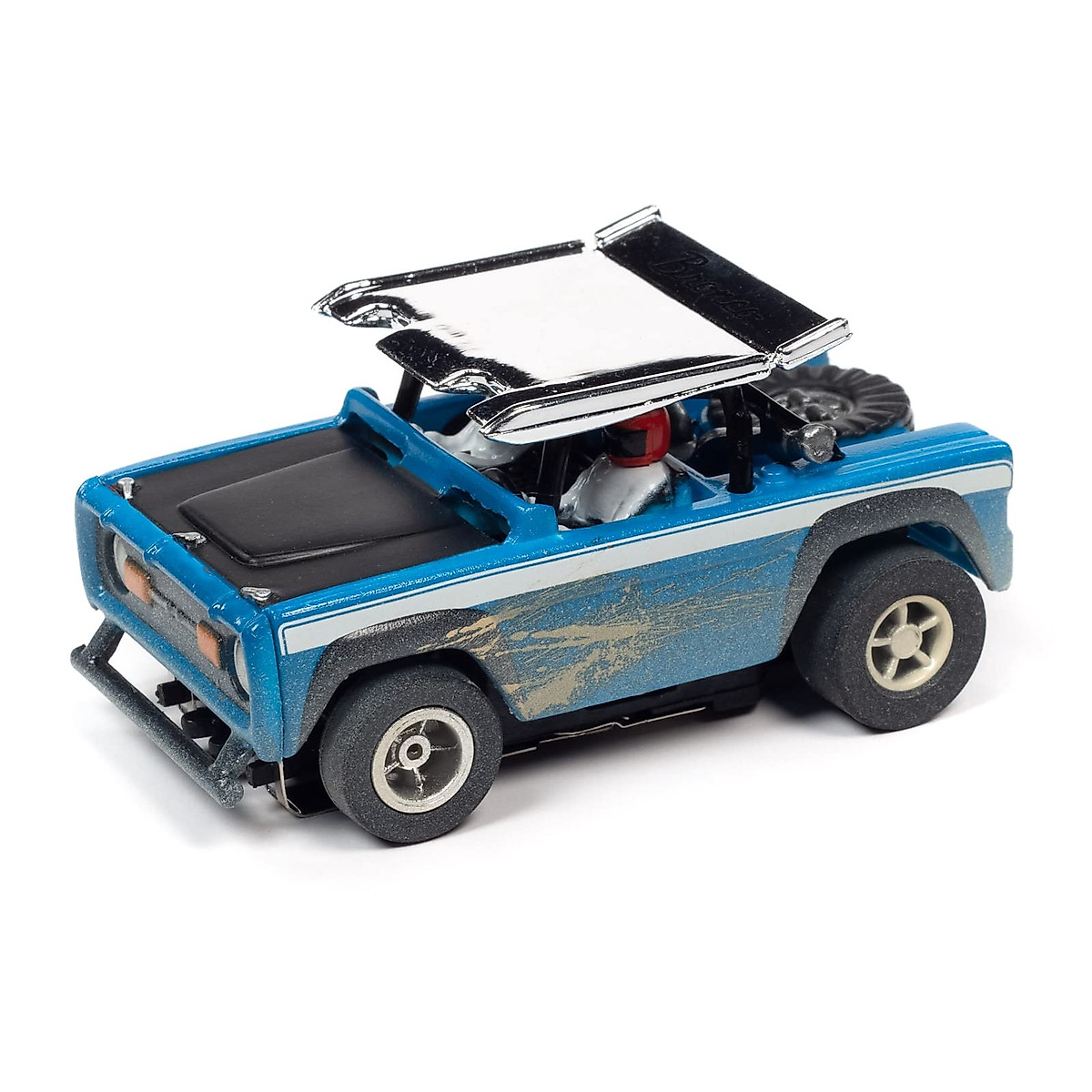 Auto World Xtraction 1971 Ford Baja Bronco (Blue) HO Scale Slot Car