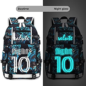 Soccer Player M-essi Luminous Multifunction Backpack Travel Football Fans Bag For Men Women (Style 10)