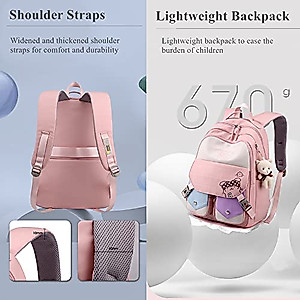 Girls Plaid Aesthetics Backpack Teens Lightweight Casual Bookbag Kawaii Travel Bag with Cute Accessories Schoolbag