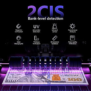 Aneken Mixed Denomination Money Counter Machine, Value Counting, Mixed Counting with 2 CIS/UV/MG/IR/DD/DBL/HLF/CHN, Counterfeit Bill Detection, Cash Counter with Touch Screen