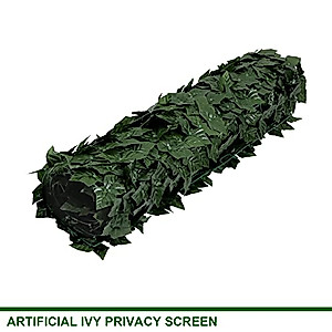 Artificial Ivy Privacy Fence,U'Artlines Heavy Duty Artificial Hedges Fence and Faux Ivy Vine Leaf Decoration Screen Garden Wall Fence for Outdoor Garden Decor (59x118Inch)