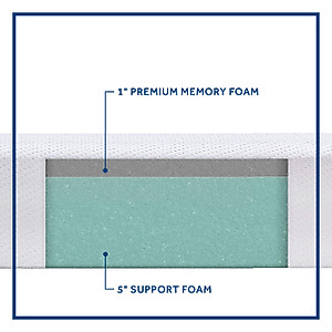 Sealy - Memory Foam Bed in a Box – 6 Inch, Low Profile, Medium Feel, Twin XL Size, CertiPur-US Certified,White