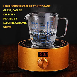 250ML/8 oz heat-resistant glass measuring cup with scale for laboratory, children's milk making, kitchen baking, etc.