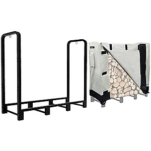 Artibear 4ft Heavy Duty Upgraded Outdoor Firewood Rack With Wood Holder Cover For Indoor Storage Log