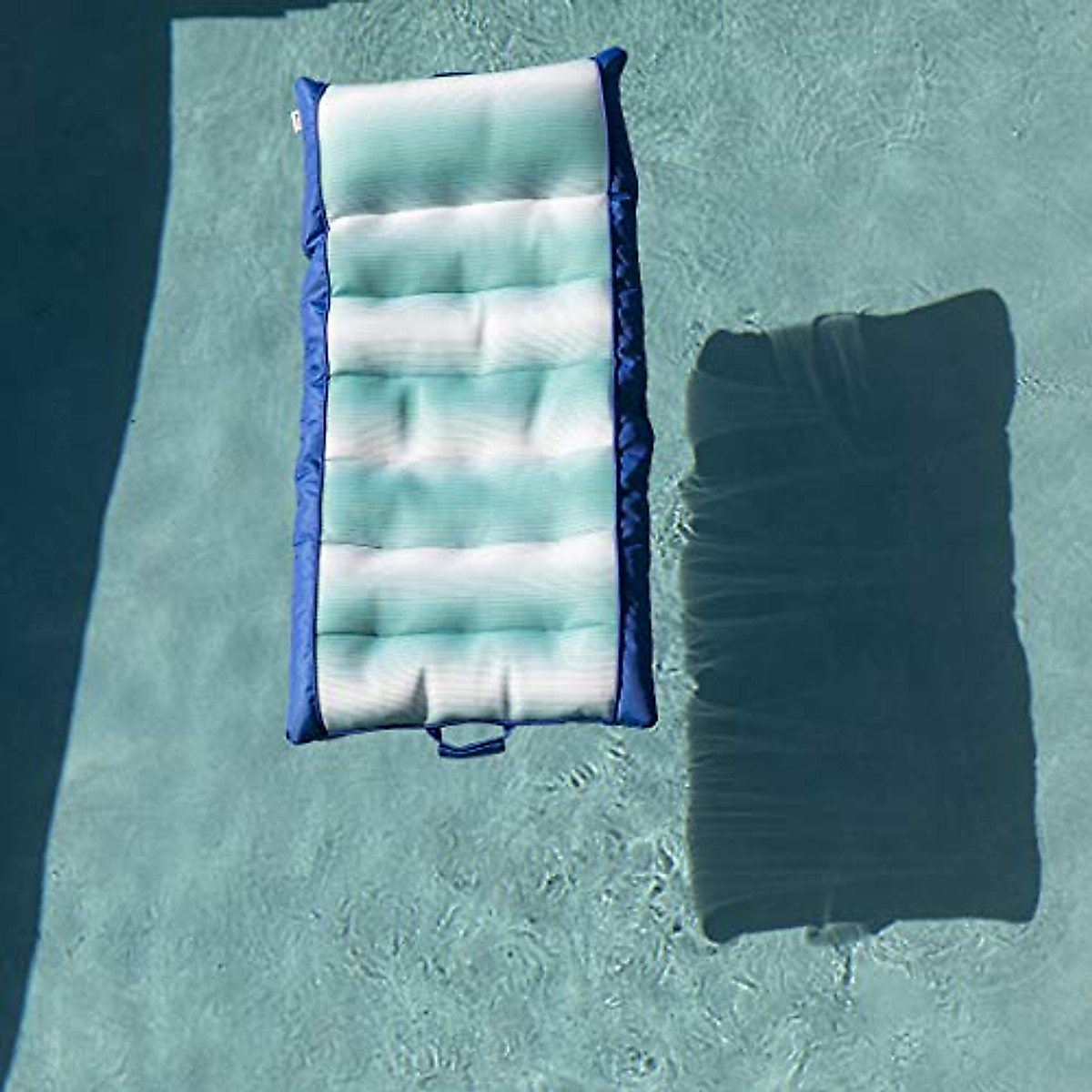 Big Joe Kona No Inflation Needed Pool Lounger with Headrest, Fade Aqua Double Sided Mesh, 5.5ft Big