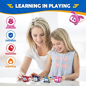 Super Wings Toys, 4 PCS Super Pet Sets, Glow and Face-Changing Transformer Toys Jett Donnie Paul Dizzy Pet, Stacking Toys for Toddlers Kids 3 4 5 6 7 Year Old