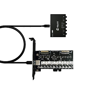 PELOTE Hard Drive Power Switch Module for 2.5 inch / 3.5 inch SATA HDD/SSD, 6-Way Hard Drive Power Independent Switch Controller with TVS Protection