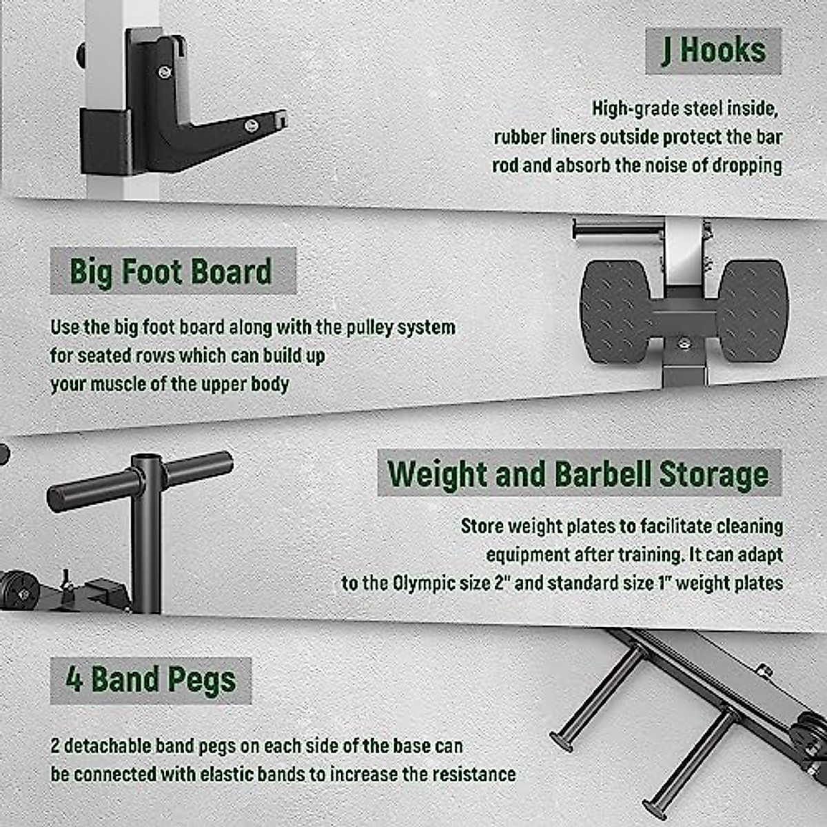 MAJOR LUTIE Power Cage with Weight Bench, 230LBS Competition Bumper Plates and Olympic Barbell, PLM03 Multi-Function Power Rack with Adjustable Cable Crossover System and Exercise Attachment White