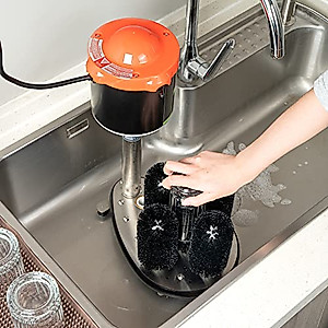 Restaurantware Clean Tek Professional 5-Brush Electric Glass Washer 1 Heavy-Duty Bar Washer - Upright For Bar Or Kitchen Stainless Steel Automatic Glass Washer 115V 1.3 HP NEMA 5-15P Plug