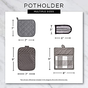 DII Lattice Basics Collection Kitchen Essentials, Potholder Set, Nautical Blue, 2, Piece