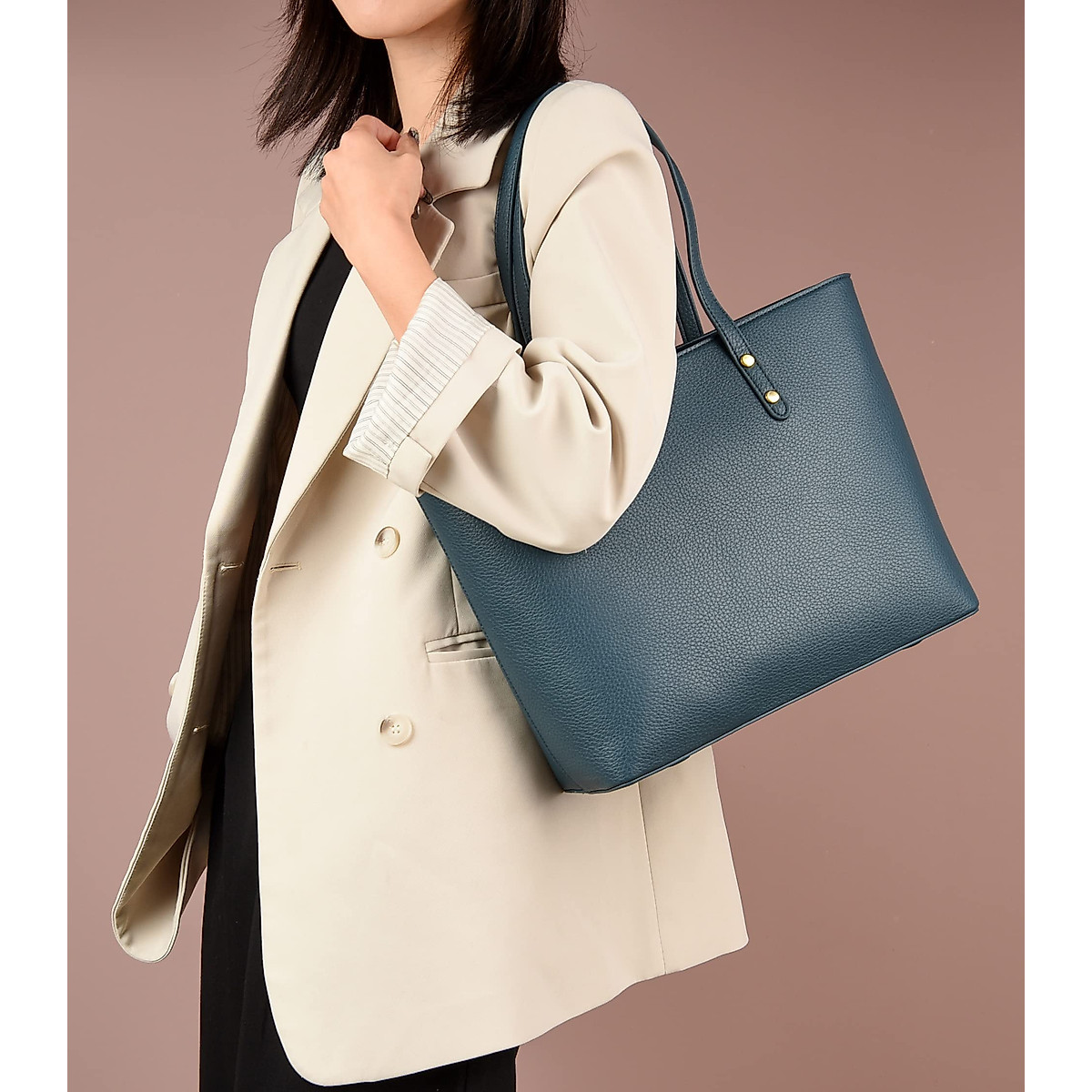 FSD. WG Leather Purses and Handbags for Women Tote Shoulder Bag Satchel Handbag with Top Handles