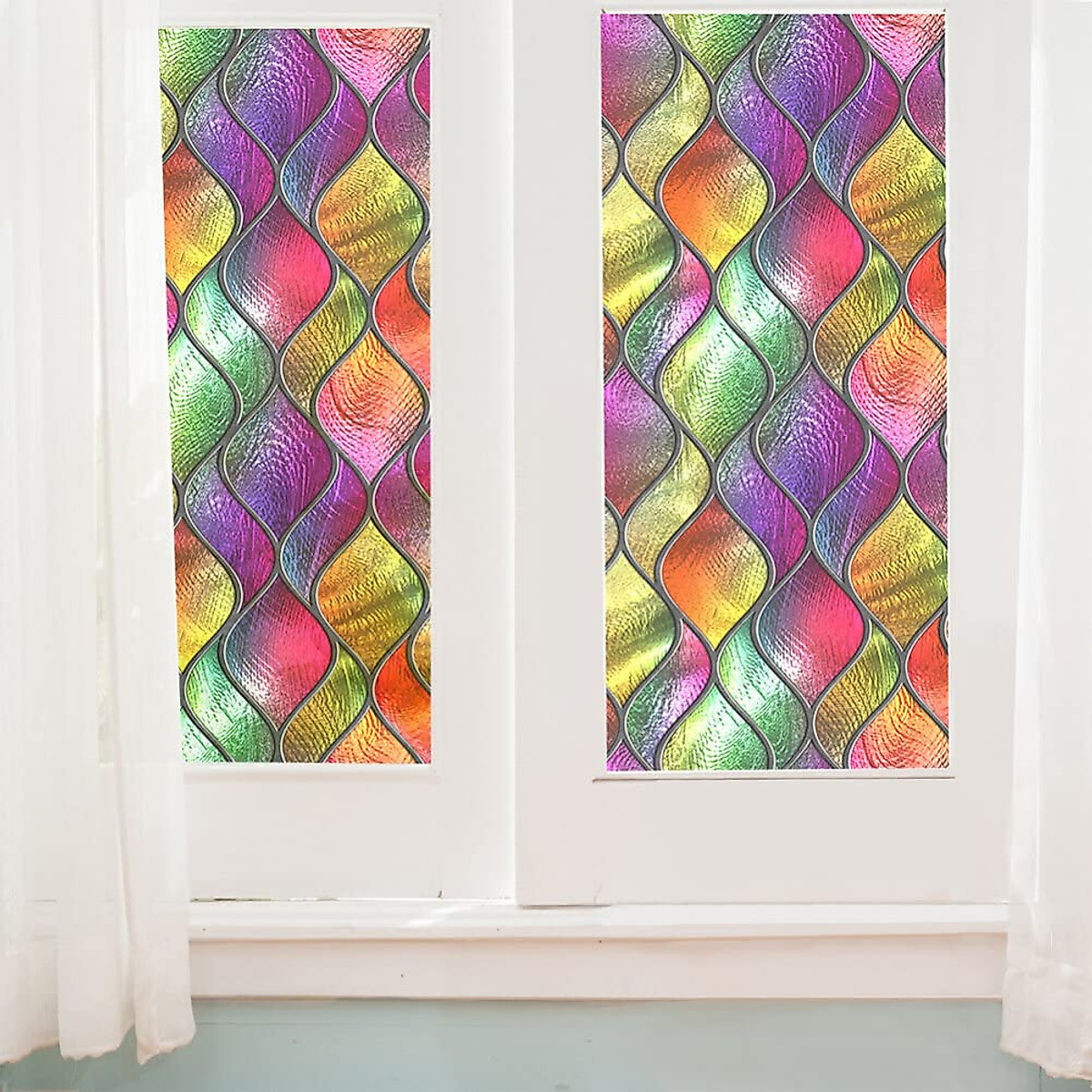 BESPORTBLE 1pc Cellophane Frosted Window Film for Glass Stained Glass Window Film Mirror Stickers 3D Privacy Window Sticker Static Window Decal Window Film Stained Glass Static Window Cling