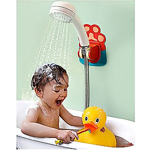 Strong Adhesive Shower Head Holder, Cute Cartoon Wall Mount Shower Holder, Waterproof Shower Bracket by Loranzi (Blue)