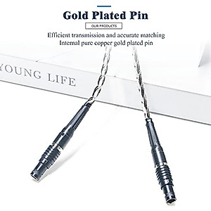 GUCraftsman 16 Strands 7N Single Crystal Copper/Silver Mixed Headphones Replacement Cables 4Pin XLR/2.5mm/4.4mm Balance for Focal Utopia (4.4mm Plug)