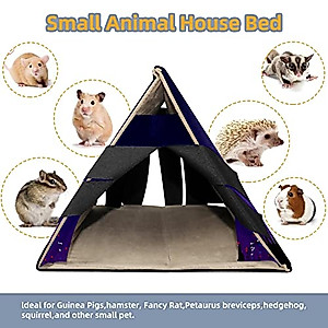 enheng Small Pet Hideout Beautiful City Night Landscape Hamster House Guinea Pig Playhouse for Dwarf Rabbits Hedgehogs Chinchillas