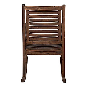 Acacia Wood Patio Rocking Chair in Dark Brown