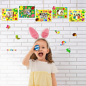 30 Packs Spring Craft Kits for Kids Springtime DIY Picture Frame Craft Flower Bee Butterfly Easter Art Craft Mothers Day Craft Party Favors Home Classroom Game Activities Bulletin Board Decoration