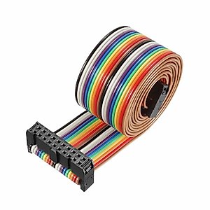 Tool parts IDC Rainbow Wire Flat Ribbon Cable 20P A-type FC/FC Connector 2.54mm Pitch 1m