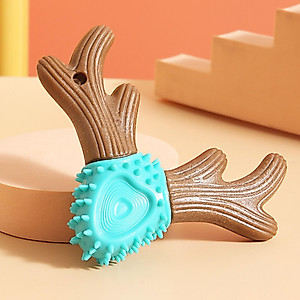 CATSELURRY Chew Playset Dog Chew Toy for Aggressive Chewer Antlers Shape Dogs Dental Chewing Toy Puppy Teething Bone Toy Toothbrush Pet Supply